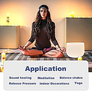 Lycrystal 11 Inch C Note Root Chakra Frosted Quartz Crystal Singing Bowl mallet & O-ring For Meditation and Sound Therapy.