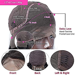 Viennois Lace Front Wigs Human Hair 180% Density 10A Brazilian 13x4 HD Straight Lace Front Wigs Human Hair Pre Plucked with Baby Hair Natural Hairline Frontal wig Glueless(16inch)