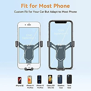 KUCOK Car Phone Holder Mount Fit for Toyota Highlander 2014/2015/2016/2017/2018/2019,Cell Phone Holder Air Vent Dash Mount with iPhone 4.7-6.7 Inch Smart Phone,Custom Fit Auto Phone Mount