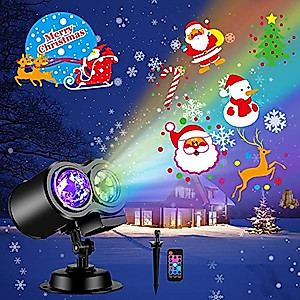 FLITI Brighter Christmas Projector Lights Outdoor 2022 Upgrade, Snowflake Projector Light Decorations, 17 HD Effects ( 3D Ocean Wave & Patterns) Holiday Projector for Christmas Home Party Decorations