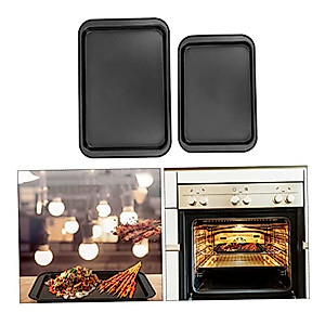 UPKOCH 4 Pcs cake pan stainless steel cooking trays baking pan oven roasting pan black toaster oven nonstick bakeware pan baking tray for oven cookie Multifunction Non-stick coating