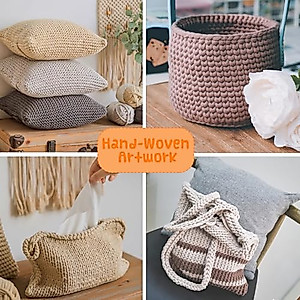 Yarn for Crocheting,100g Soft Yarn for Crocheting,Crochet Yarn for Sweater,Hat,Socks,Blankets(Brown with 1 Crochet Hook)