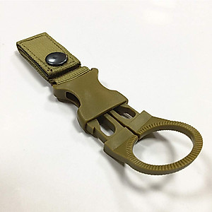 Hanging Bottle Buckle Clip Carabiner,Portable Mineral Water Bottle Ring Holder Keychain Belt Webbing Strap for Outdoor Camping Hiking Traveling (3PCS)