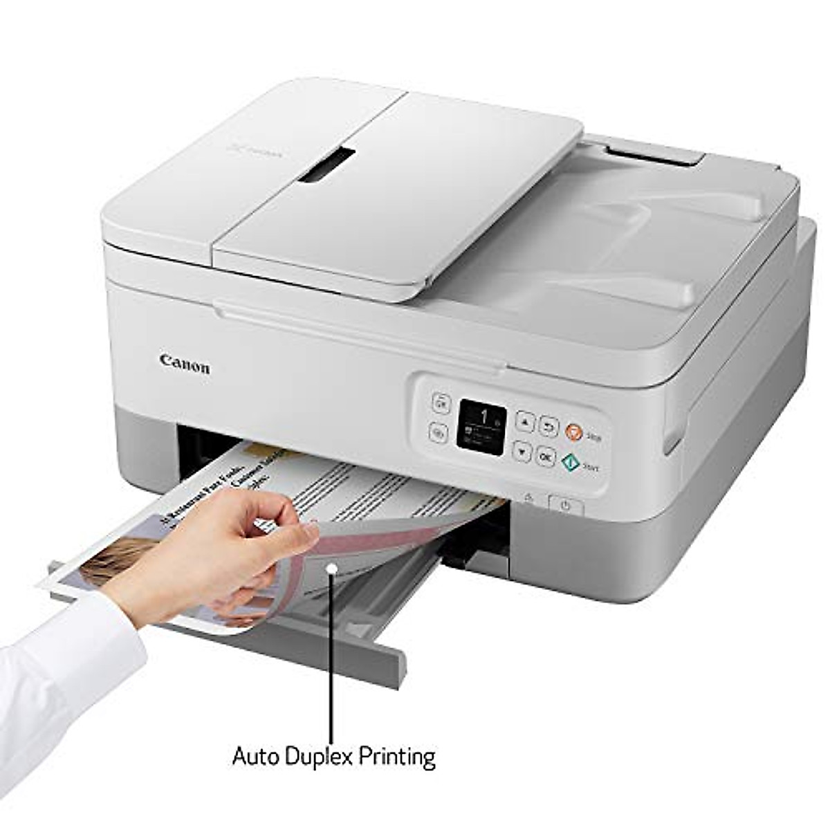 Canon PIXMA TR7020a All-in-One Wireless Color Inkjet Printer, with Duplex Printing, Mobile Printing, and Auto Document Feeder, White