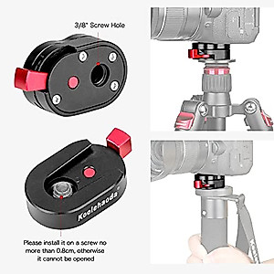 Koolehaoda Mini Quick Release Plate System with 1/4" Screw for Camera Tripod, Gimbal, Monopods,Video Monitors, Magic Arm, Flash Bracket, Stabilizer