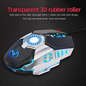 Gojiny Programmable Gaming Mouse, Wired Gaming Mouse 6400DPI Macro Programming Mouse for PC Laptop Desktop