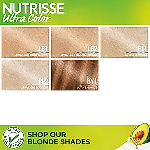 Garnier Hair Color Nutrisse Ultra Color Nourishing Creme, LB1 Ultra Light Cool Blonde (Calla Lily) Permanent Hair Dye, 1 Count (Packaging May Vary)