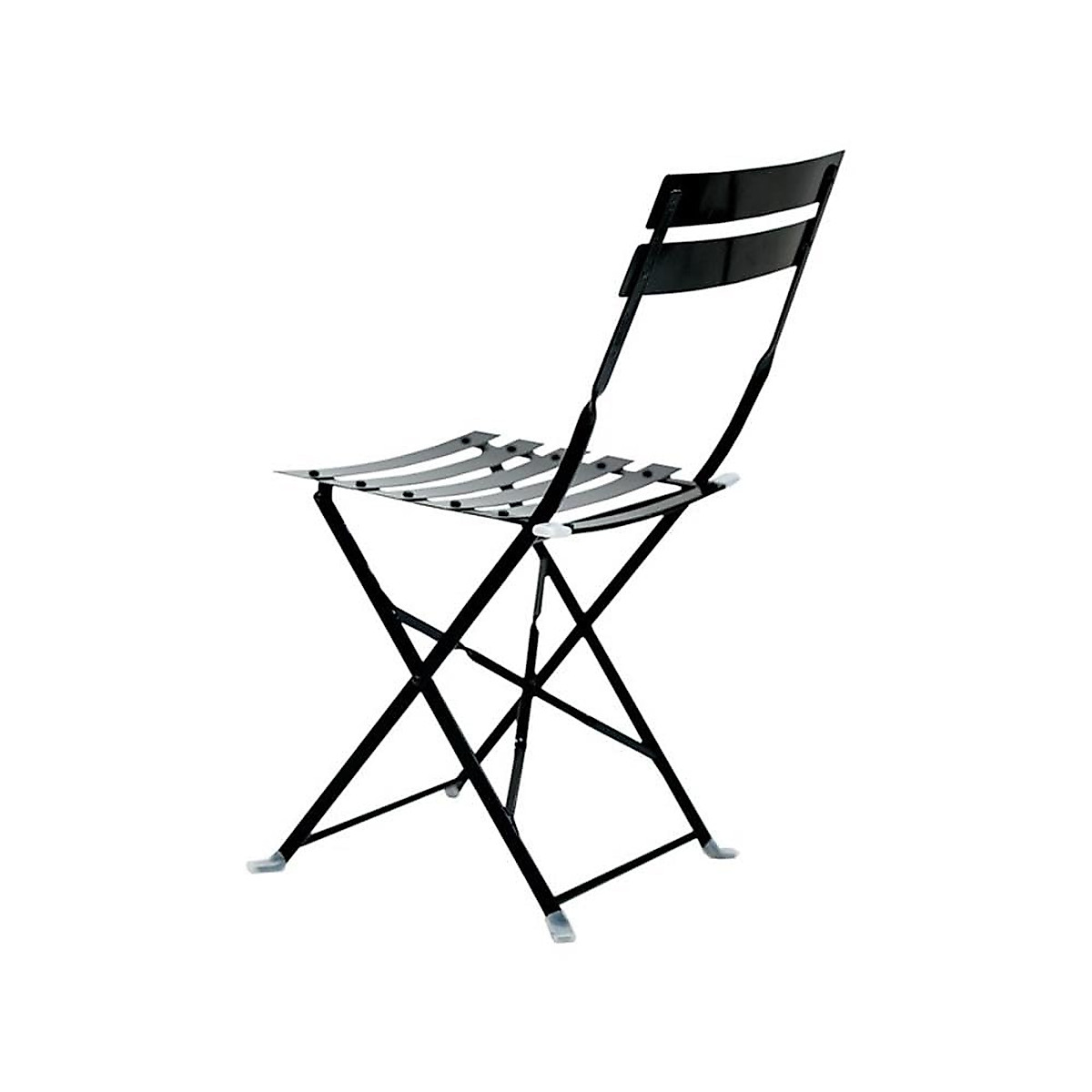 Carolina Classic Set of 2 Folding Metal Bistro Chair in Black