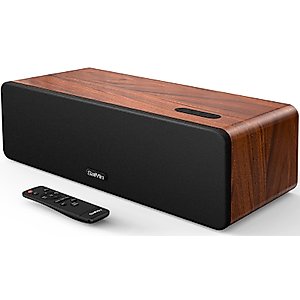 Saiyin Sound Bars for TV, 16.5'' Wooden TV Speakers Soundbar Home Theater Surround Sound System with Dual 3.5'' Woofers, Bluetooth 5.0 and HDMI ARC/Optical/AUX Input for TV, Projector, Record Player