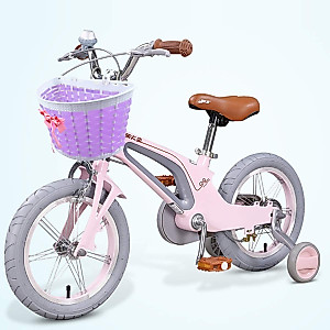 BESPORTBLE 2pcs Kids Bike Basket with 4 Bike Streamers Plastic Front Handlebar Bicycle Baskets Tassel Ribbons for Kids Boys Girls (Purple)