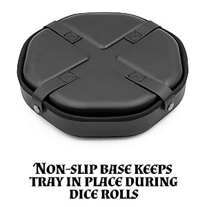 CASEMATIX Dice Tray and Dice Storage Case for Up to 115 RPG Dice - Dice Tray for Rolling with Magnetic Snaps, Embossed Dragon Design and Non-Scratch Interior for Random Rolls Dice Protection