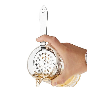 Viski Antique Style Hawthorne Strainer, Stainless Steel Cocktail Strainer, Professional Bar Tools,Silver