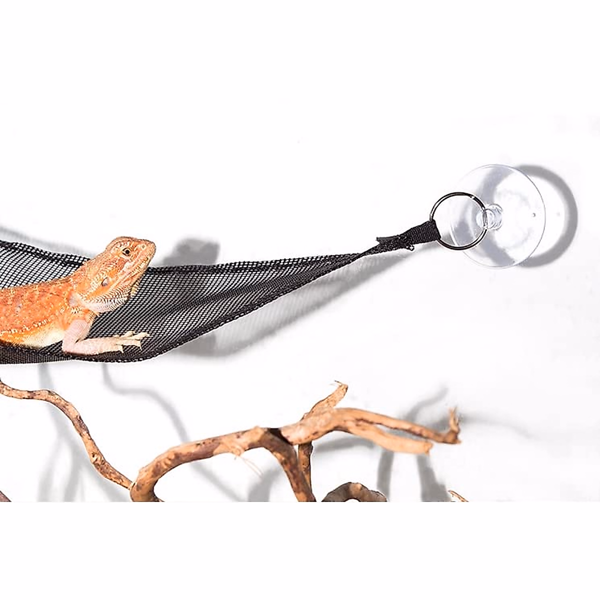 Magnoloran 4 Pack Bearded Dragon Lizard Hammock Reptile Swing Hanging Bed Lounger Breathable Mesh Hammock Habitat with Suction Cup Suitable for Iguanas, Anoles, Geckos, Snakes, Chameleon