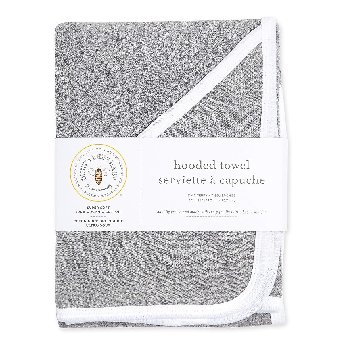 Burt's Bees Baby - Hooded Towels, Absorbent Knit Terry, Super Soft Single Ply, 100% Organic Cotton