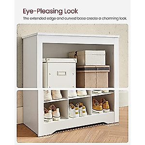 VASAGLE Shoe Storage Cabinet, 10 Tier Shoe Rack Organizer, Holds Up to 30 Pairs of Shoes, for Entryway Bedroom, 12.6 x 24.8 x 73.6 Inches, White ULBS273T14