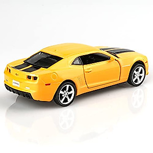TOKAXI 1/36 Scale Chevrolet Camaro Diecast Cars Models,Camaro Bumblebee Pull Back Toy Cars,Cars Gifts for Boys Girls(Yellow)