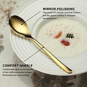 Berglander Gold Wedding Silverware Set 60pcs Service for 20, Titanium Plating Stainless Steel Flatware Set, Gold Spoons Forks Knives Set for Home, Wedding, Restaurant, Dishwasher Safe