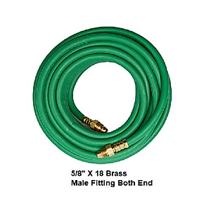 STARTECHWELD Argon Gas Hose for MIG/TIG Welding Flowmeter 1/4", 5/8"X18 Male, NPT Fittings, Inert Hose (50 Feet)