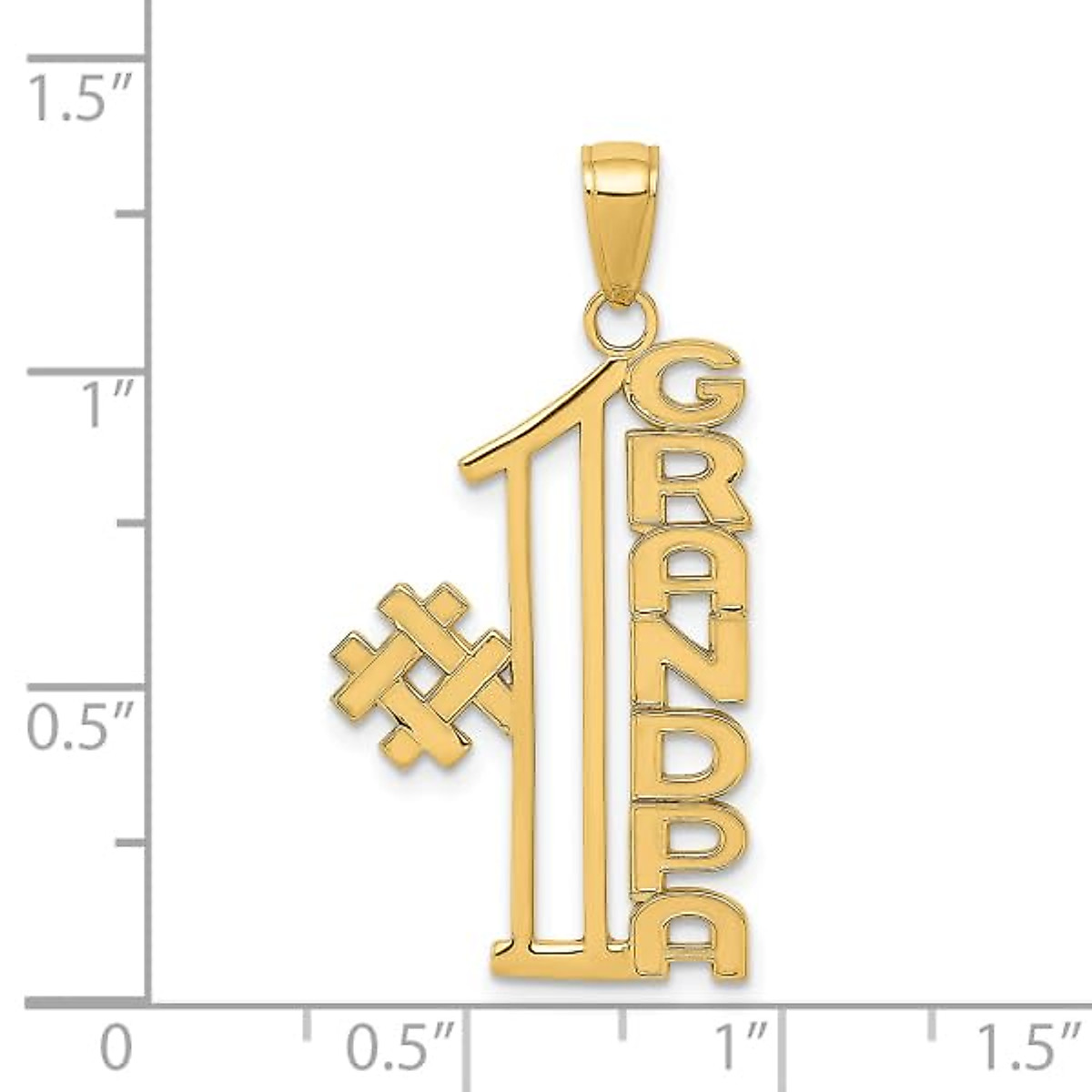 IceCarats 14K Yellow Gold Best Grandpa Necklace Charm Pendant Only