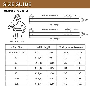 UzHot Reversible H Full Grain Leather Belt Strap Without Buckle Blank Replacement Strip For Women And Men 32mm Wide Brown New 38inch