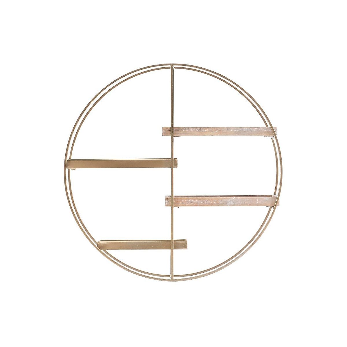 Lindell Round 4 Shelf Wall Storage Gold