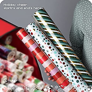 Nakior Christmas Wrapping Paper Storage Container – Xmas Gift Wrap Organizer – Stores up to 24 Standard Rolls – Under Bed Storage Bin for All Christmas Accessories – Made from 600 Oxford Fabric