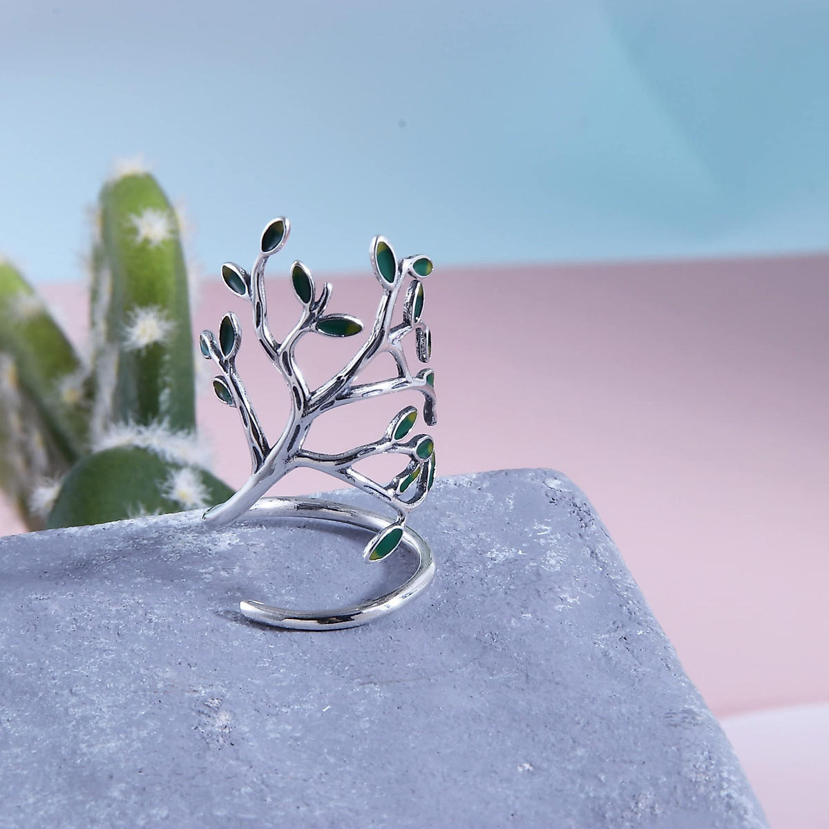 Helen de Lete Innovative The Tree Of Life Sterling Silver Open Ring