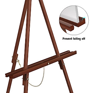 abitcha Art Easel Wooden Stand - 63" Tripod Display Artist Wood Easel - Adjustable Floor Stand for Wedding Welcome Sign, Painting, Drawing Board, Display Show - Brown