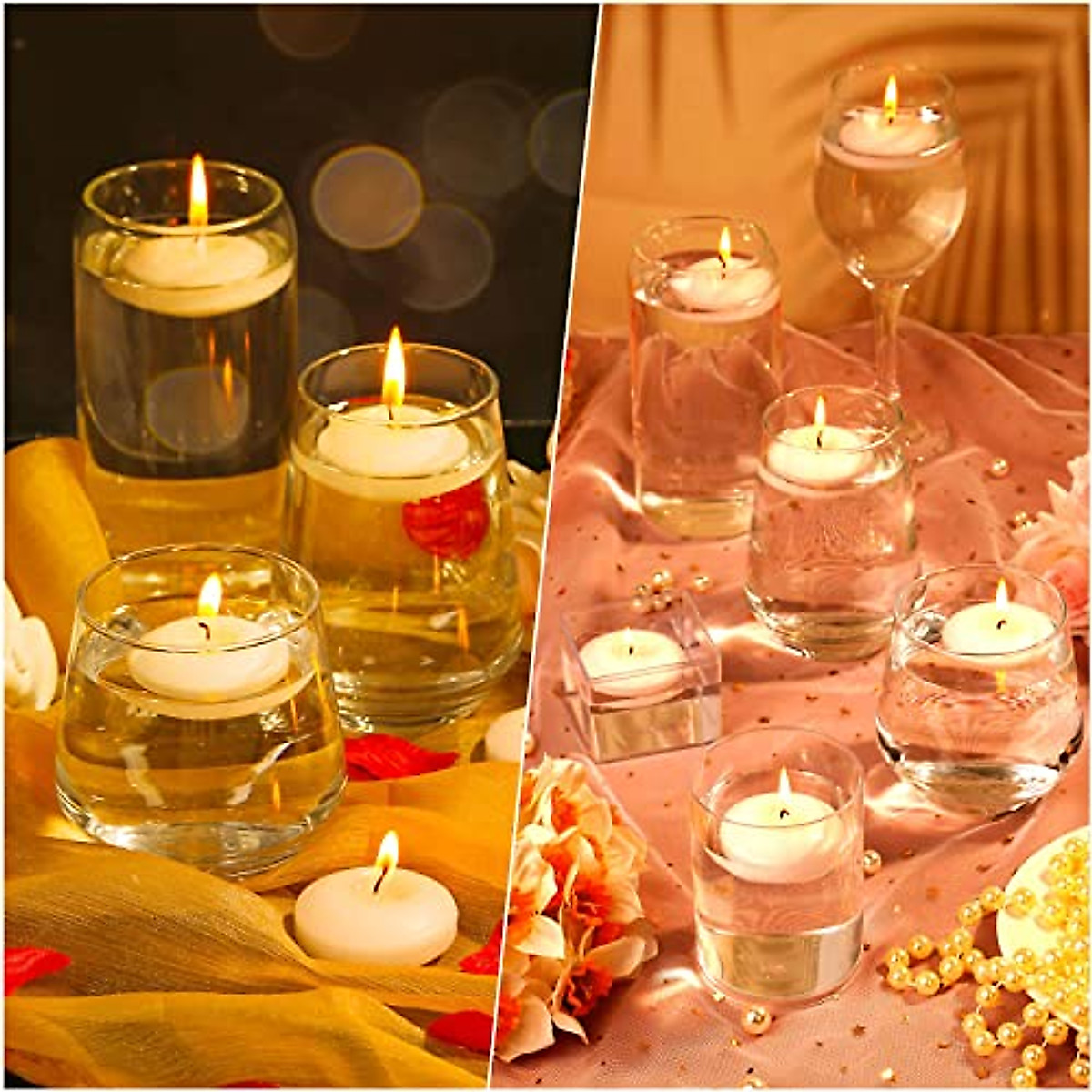 2 Inches White Floating Candles for Centerpieces, 30 Pack Smokeless & Dripless Floating Candles, Water Candles Floating for Vases, Centerpieces at Wedding, Party, Pool, Special Occasions