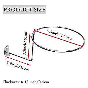 SnowTing Set of 6 Metal Hat Holder Wall Mount Hat Caps Wigs Organizer Display Racks Cowboy Ball Holder Hanger Hooks Hat Stand Display Wall Rack Silver