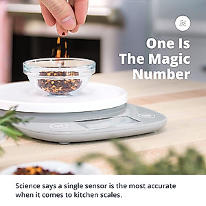 Greater Goods Premium Baking Scale, Ultra Accurate, Digital Kitchen Scale, Prep Baked Goods, Weigh Food and Coffee or Use for Meal Prep, 4 Units of Measurement, Designed in St. Louis (Grey, No Bowl)