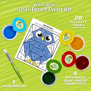 Crayola Spill Proof Paint Set, Washable Paint for Kids, Ages 3, 4, 5, 6