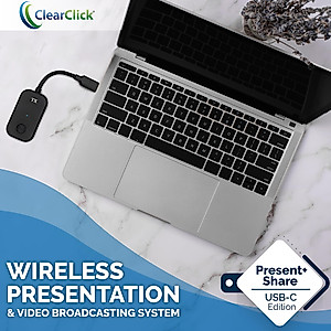 ClearClick Present+Share (USB-C Edition) - Wireless Presentation & Video Broadcasting System for Laptops & Smartphones (2 USB-C Transmitters, 1 HDMI Receiver)