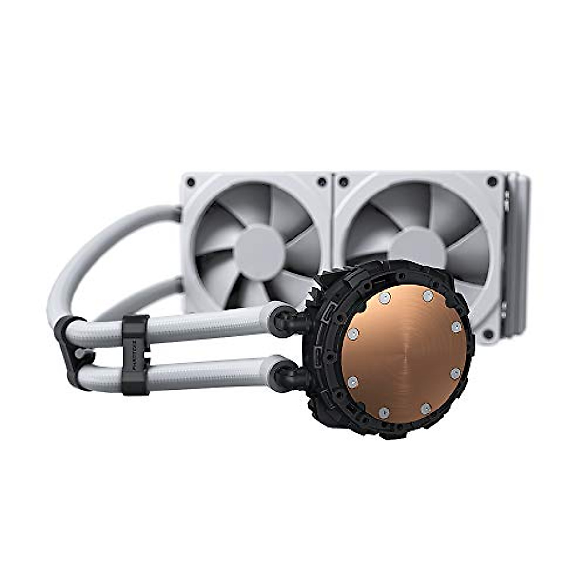 Phanteks (P-GO240MPH_DWT01) Glacier One 240MPH D-RGB AIO Liquid CPU Cooler, Infinity Mirror Pump Cap Design, 2X Silent 120mm MP PWM Fans, 2X D-RGB Halos Fan Frames, White