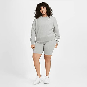 Nike Women's Sportswear Essential Mid-Rise Bike Shorts (Plus Size), Dark Grey Heather/White, 1X