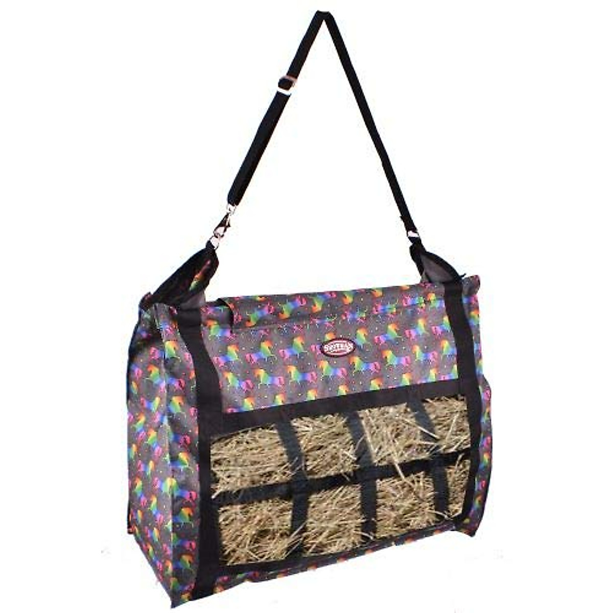 Showman Unicorn Printed Nylon Slow Feed hay Tote
