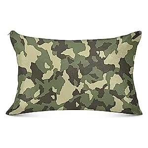 Camouflage Army Green Pillow Cases King Size Velvet Pillow Covers Super Soft Decorative Pillowcase with Zipper for Bedroom Sofa Couch Home Decoration