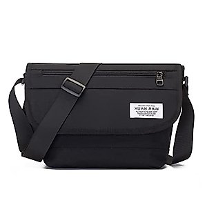 BIMMI Waterproof Messenger Bag for Men and Women - Casual Shoulder Crossbody Bag for Work,and Travel - Small Satchel Handbag Bag Black