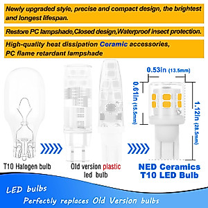 Heifymi T5 T10 LED Wedge Base Bulbs, 2700K Warm White 2 Watts Equivalent 11W 18W Incandecent Bulbs, AC/DC 12-24V Low Voltage Replacement for Landscape Path Deck Garden RV Camper Lights, 6 Pack