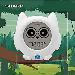 SHARP Ready to Wake Owl Sleep Trainer, Kid’s Clock for Ready to Rise, Ceiling Projection Nightlight and “Off-to-Bed” Feature – Simple to Set and Use!