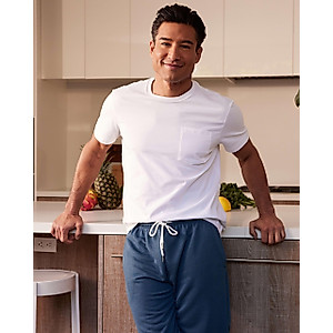 Real Essentials Men's Casual Lounge Shorts Pockets Active Sports Fitness Training Athletic Gym Sweat Workout Knit Soccer Basketball French Terry Cloth Cotton Dry Fit Jersey Sleep, Set 1, M, Pack of 3