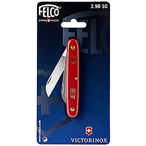 FELCO Grafting & Garden Pruning Knife (3.90 50) - Light Weight All-Purpose Knife with Straight Blade, red, 2.25-inches (V39050)