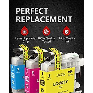 INK4U Compatible LC203 LC201 Ink Cartridges Replacement for Brother LC203 Ink Cartridges Brothers printer LC203XL LC201XL for MFC-J480DW MFC-J680DW MFC-J880DW MFC-J885DW J4420DW (4B/2C/2M/2Y,10 Packs)