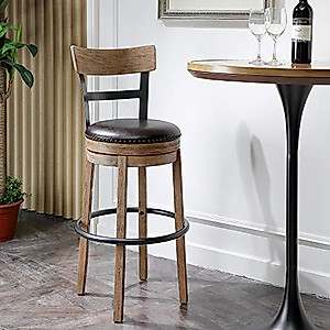 Ball & Cast Swivel Pub Height Barstool 29 Inch Seat Height Light Brown Set of 1