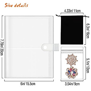 Designster Transparent Jewelry organizer book - Jewelry Storage Album Earring Organizer Storage Book Bag, Jewelry Travel Storage Holder for Necklace Rings Bracelet Studs (80 Slots+50 Thicken PVC Bags)