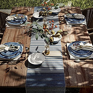 Barnyard Designs 12-piece Melamine Dinnerware Set, Durable Chip-Resistant Dishware for Indoor/Outdoor Use, Farmhouse Dishes, Service for 4, Denim Blue, (Dinner Plate: 11”, Salad Plate: 8.5”, Bowl: 7”)