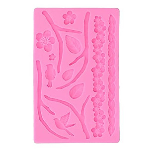VTOSEN Leaf Branch Flowers Silicone Mould Food Grade Materials Various Shapes DIY Cake Silicone Mold for Muffins Fudge Bread Chcolate