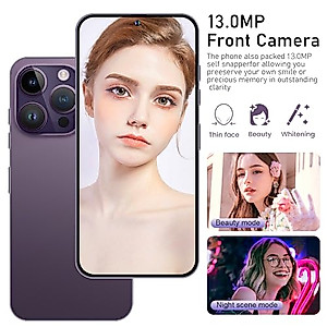 xixaomiro i14Pro Max 5G Cell Phone, Unlocked Android Smartphone, 8GB+512GB, 6.8'' FHD Display Screen, 13MP+48MP Camera, 6000mAh Battery, Dual Sim Card,1TB Expandable Storage (Black)