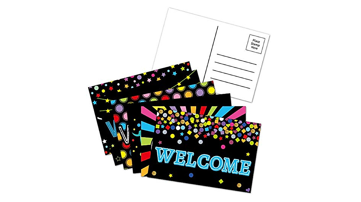 Chalkboard Welcome Postcards for Back to School | Vibrant & Engaging