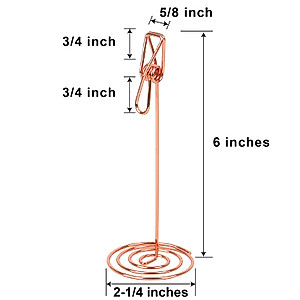 Muka 10pcs Place Card Holders, 6 Inch Fish-Shape Spring Steel Wire Clamp Photo Clips (Rose Gold)
